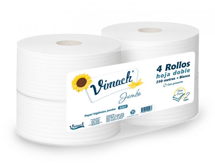Papel Higiénico Jumbo Hoja Doble Blanco 250 Mts Vimach Colombia